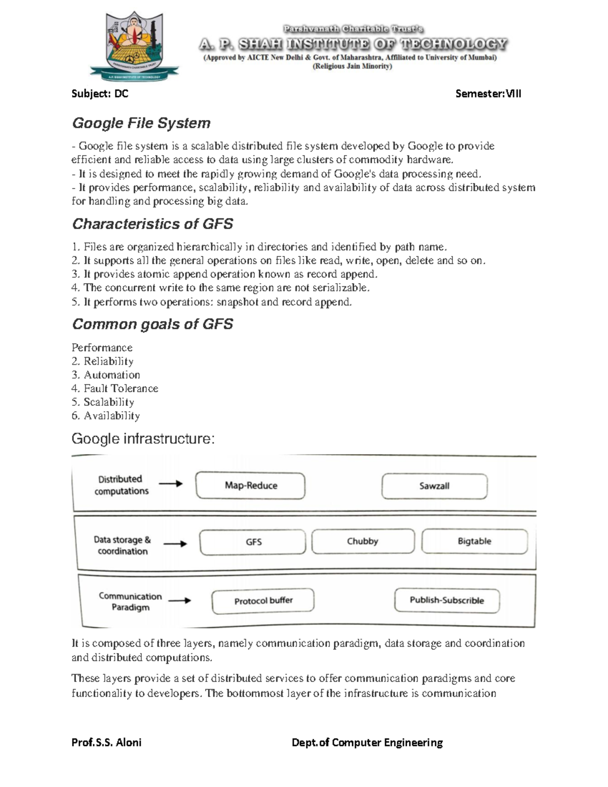 Case Study on Google - Document - Google File System Google file system ...