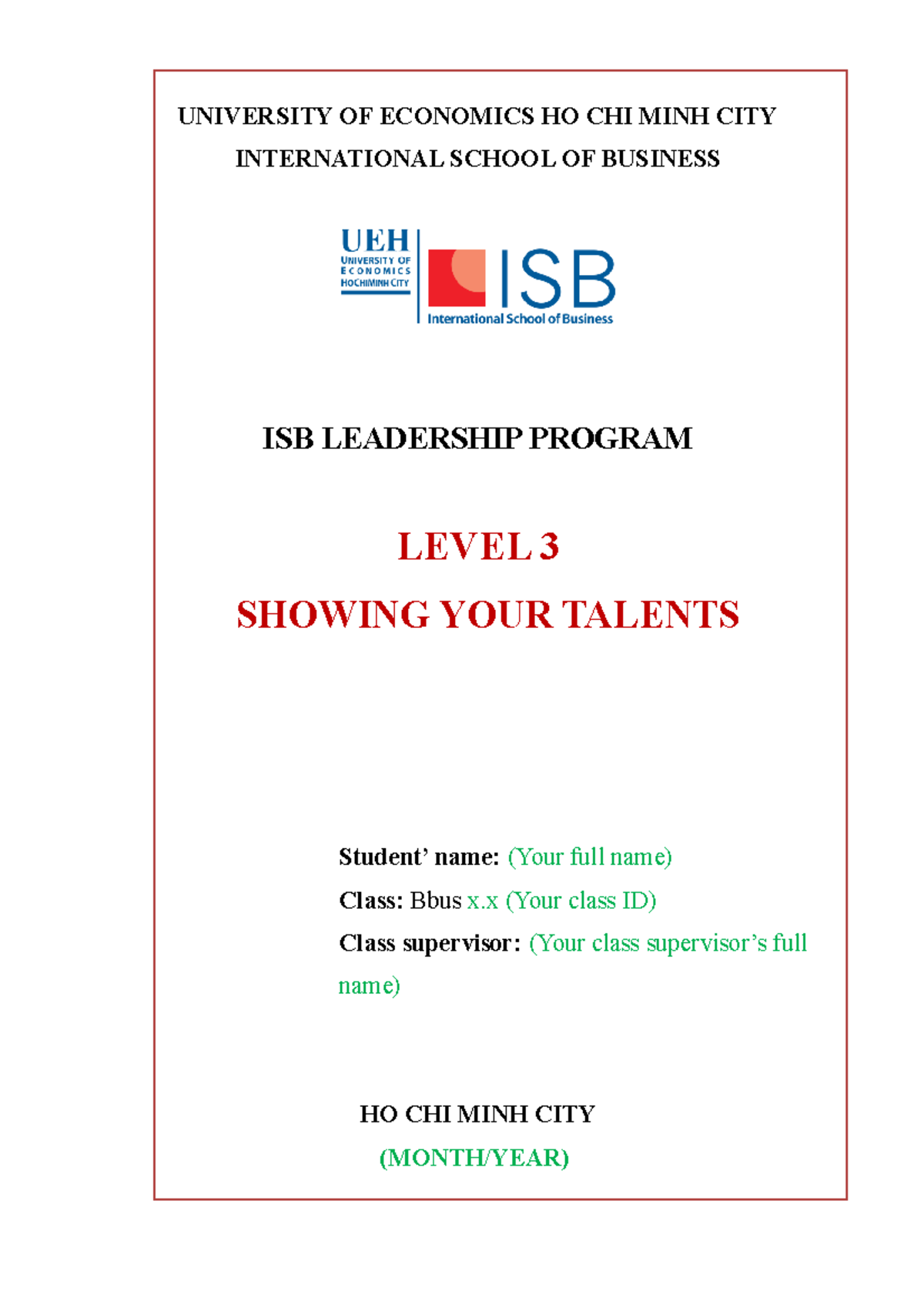 Submission package 3 - UNIVERSITY OF ECONOMICS HO CHI MINH CITY ...