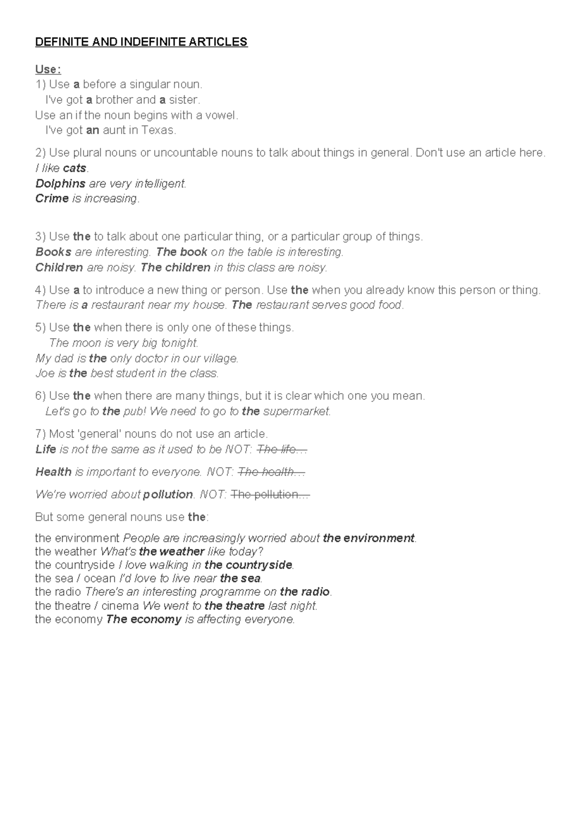 Class 1 Definite AND Indefinite Articles - DEFINITE AND INDEFINITE ...