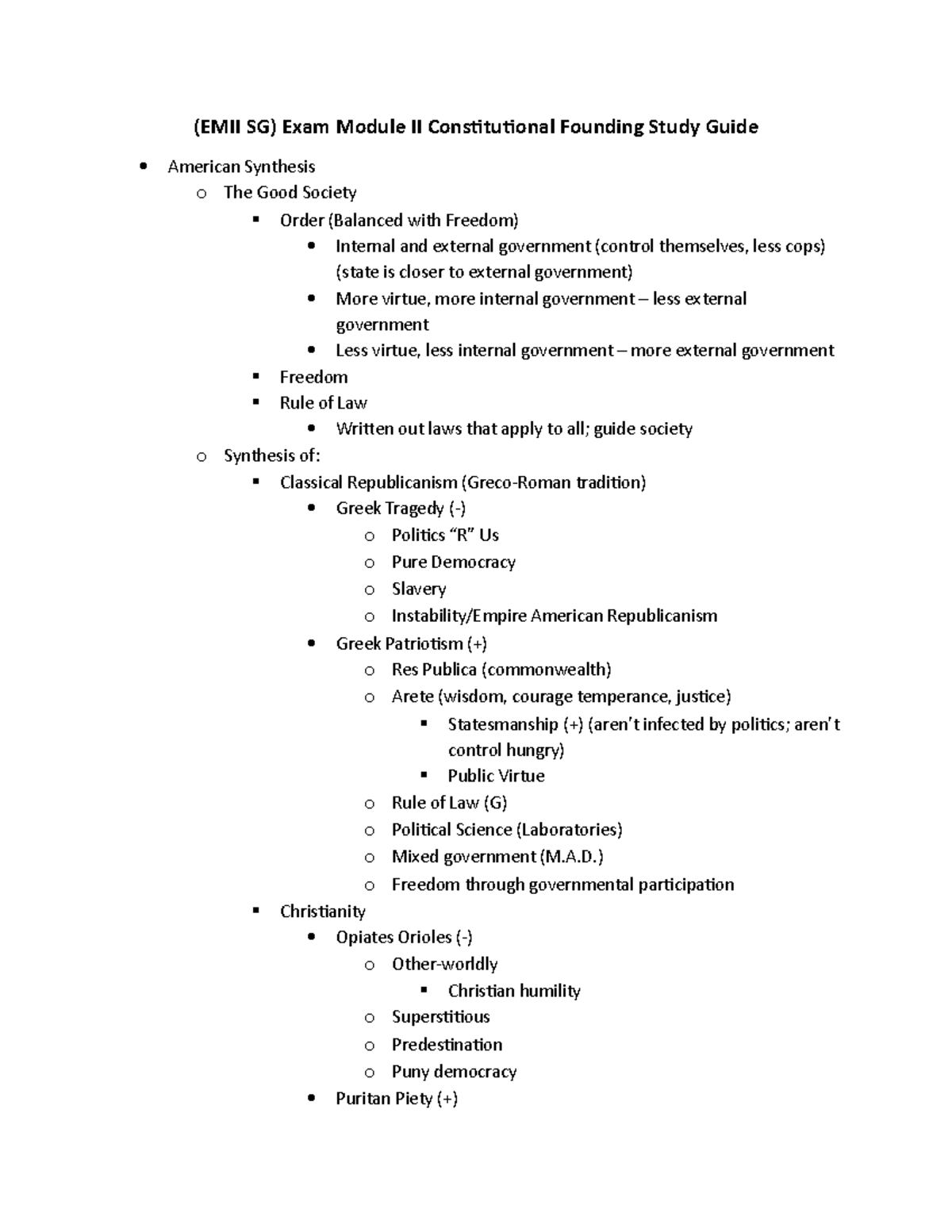 EMII SG-1 - Module 2 Lecture Notes for exam prep Teacher - Brett ...