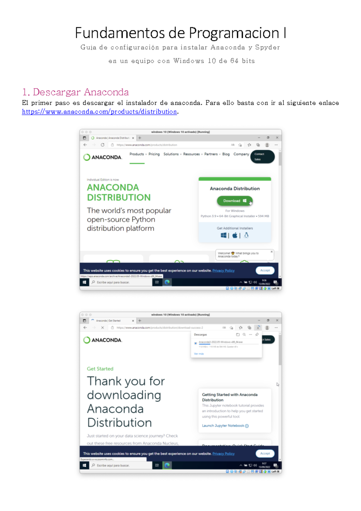 Guia-anaconda-windows 10 - Fundamentos de Programacion I Guía de ...