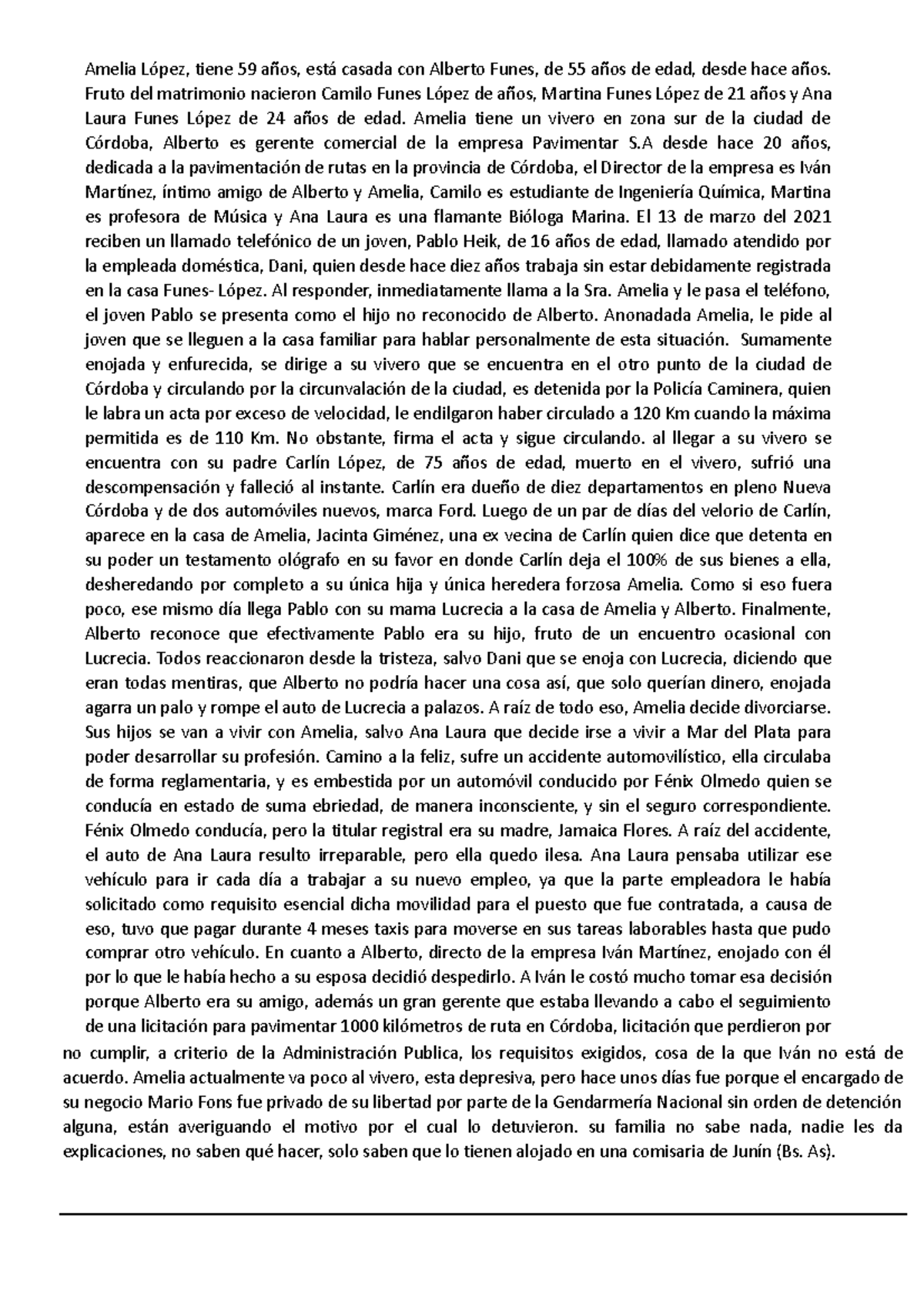 CASO Amelia- Resuelto - PRACTICO - Amelia López, tiene 59 años, está ...