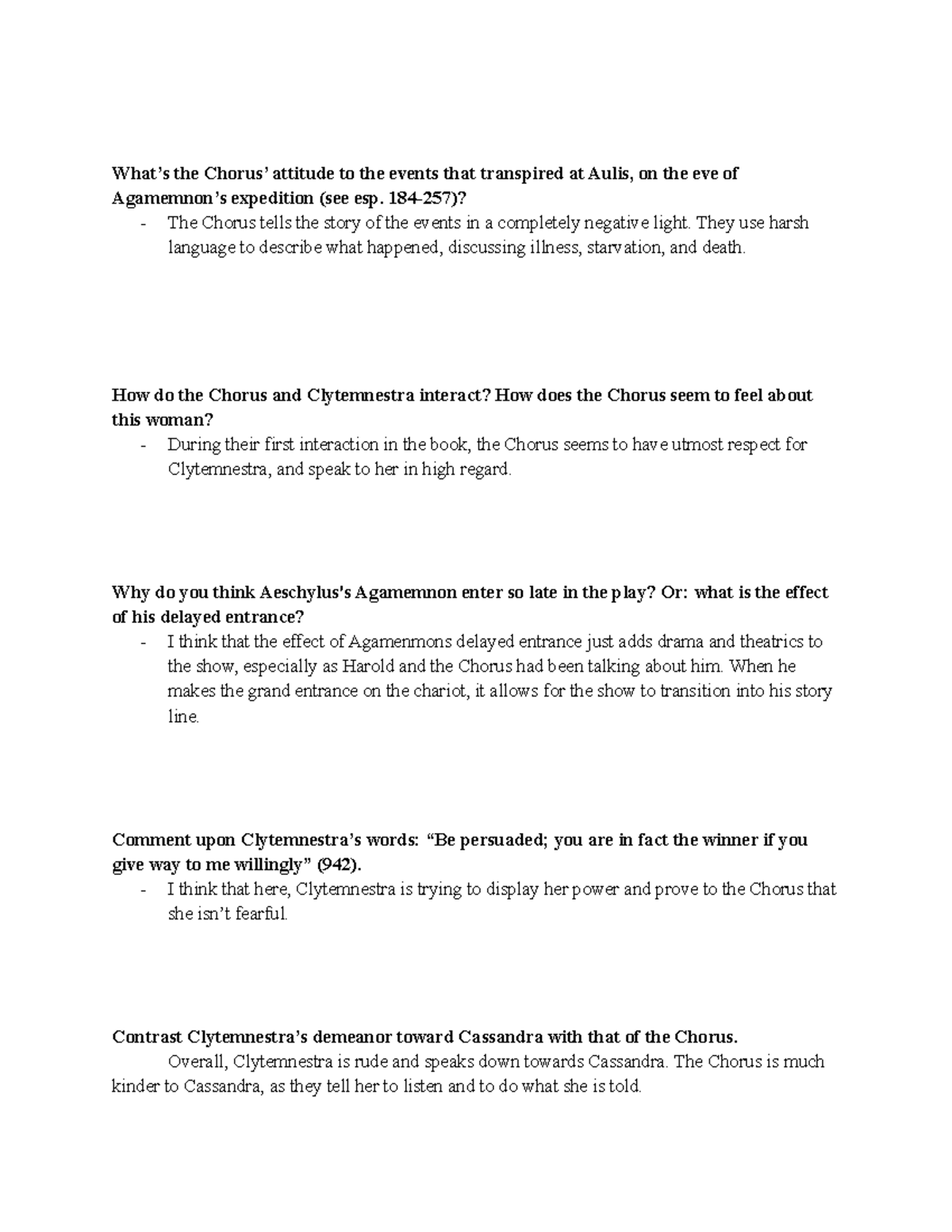 Reading Worksheet #4 Class notes Classics. - What’s the Chorus ...