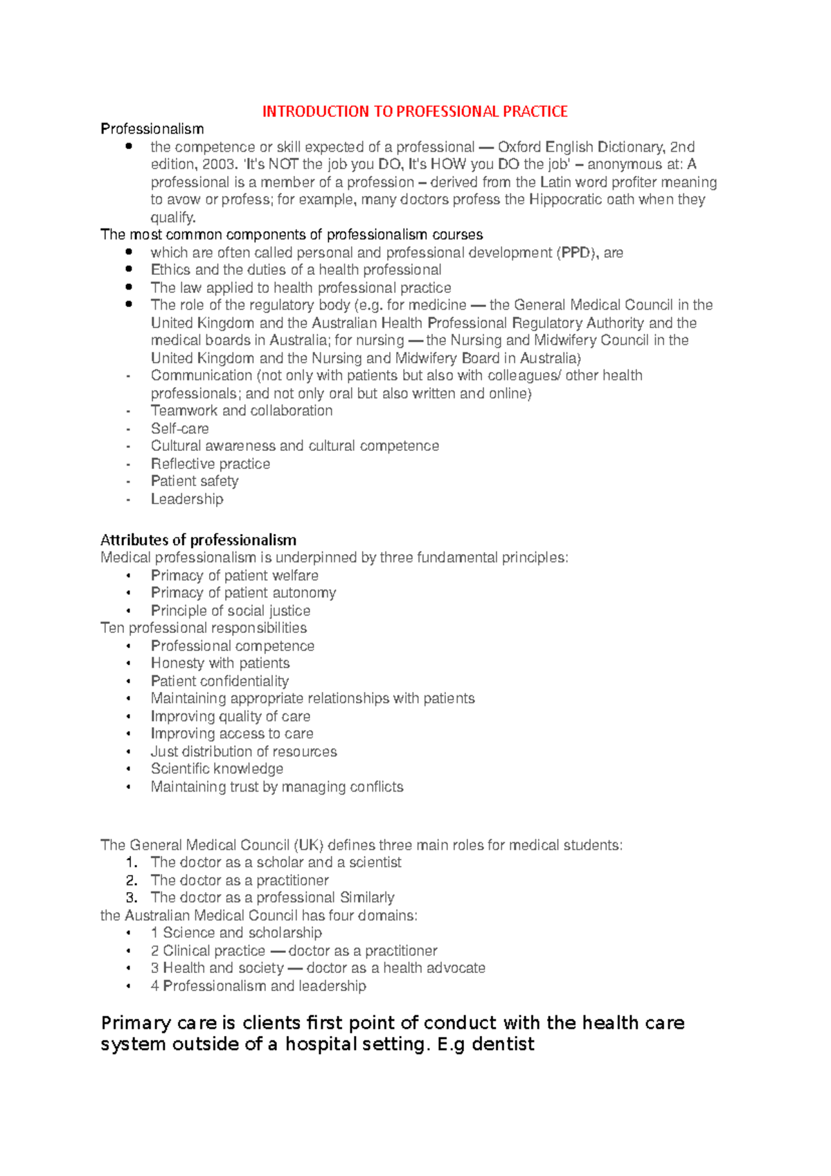 Introduction TO Professional Practice - INTRODUCTION TO PROFESSIONAL ...