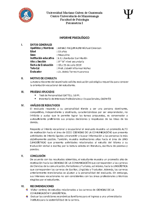 Calificación E Interpretación DEL PMA - PRUEBA: APTITUDES MENTALES ...