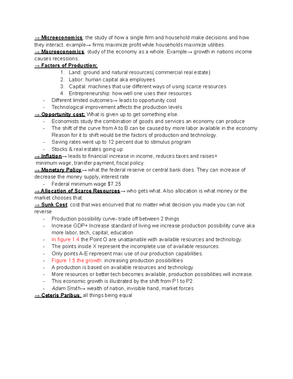 Macro notes 1002 - Professor Edward Malca - → Microeconomics : the ...