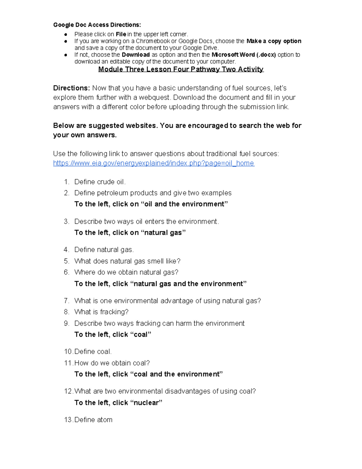 Module+Three+Lesson+Four+Pathway+Two+Activity - Google Doc Access Directions: Please click on ...