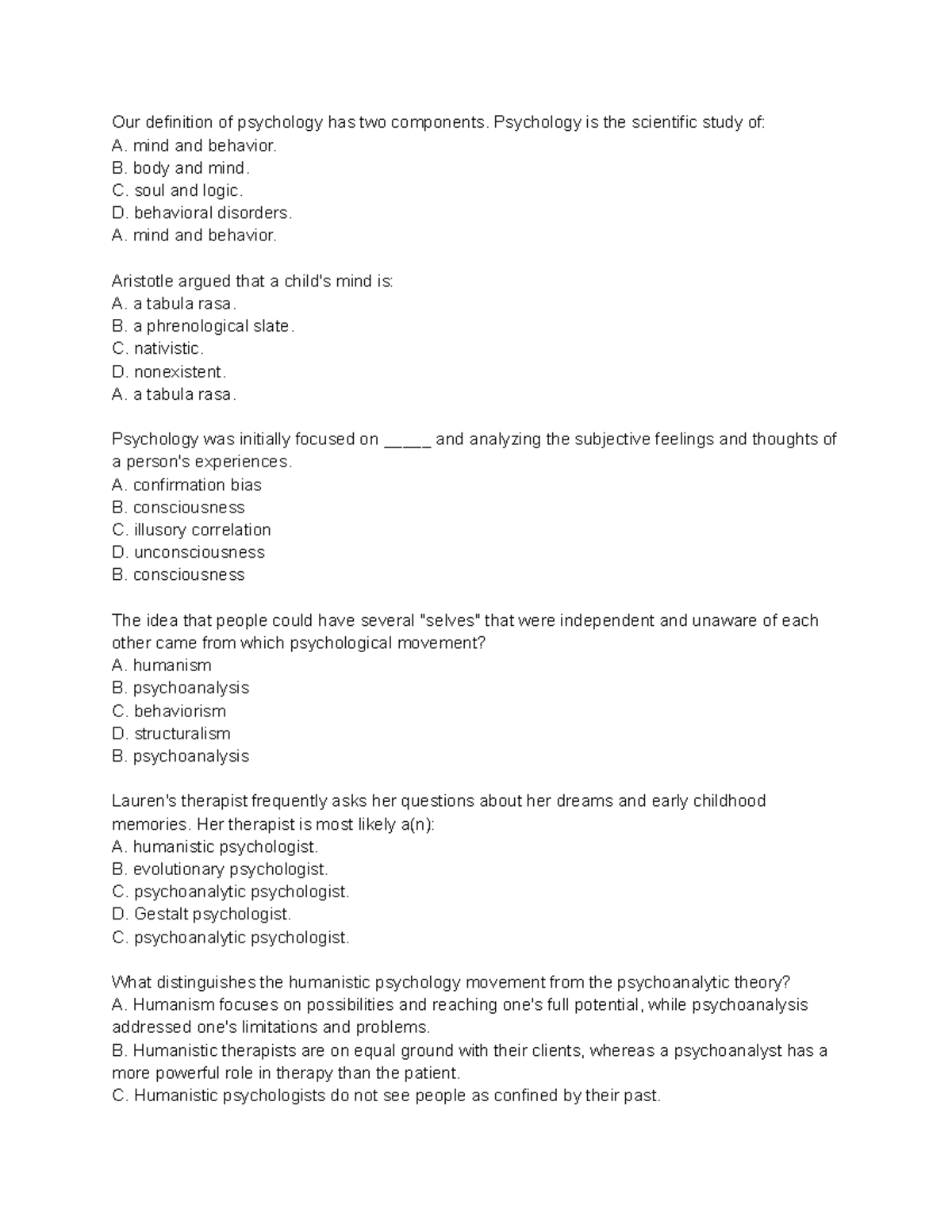 202 study guide 4 - Professor: Jeff Henriques - Our definition of ...