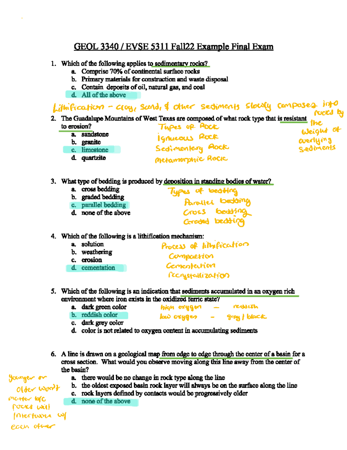 Final Assessment 230402 213835180 - GEOL 3340 - Studocu