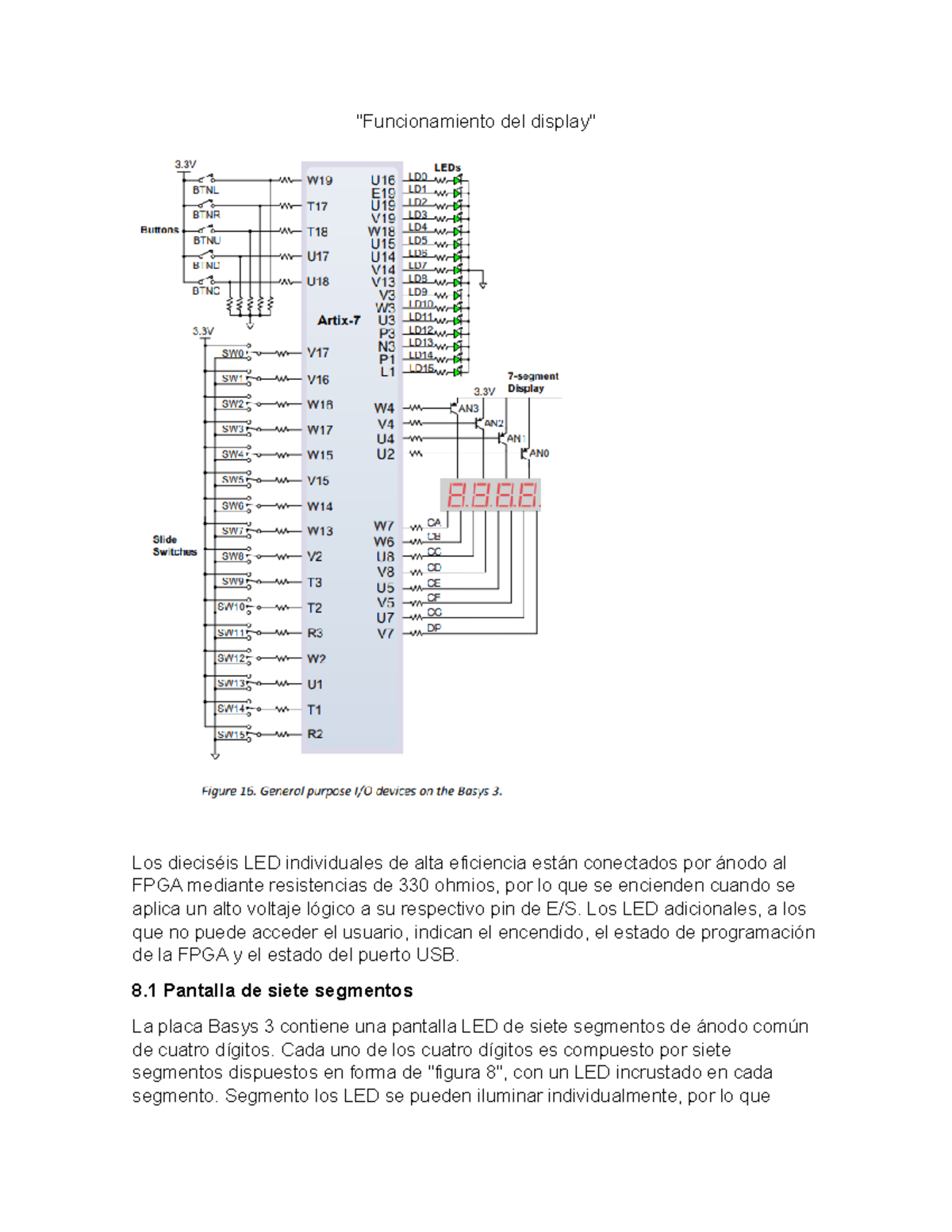 Funcionamiento del display - "Funcionamiento del display" Los dieciséis ...