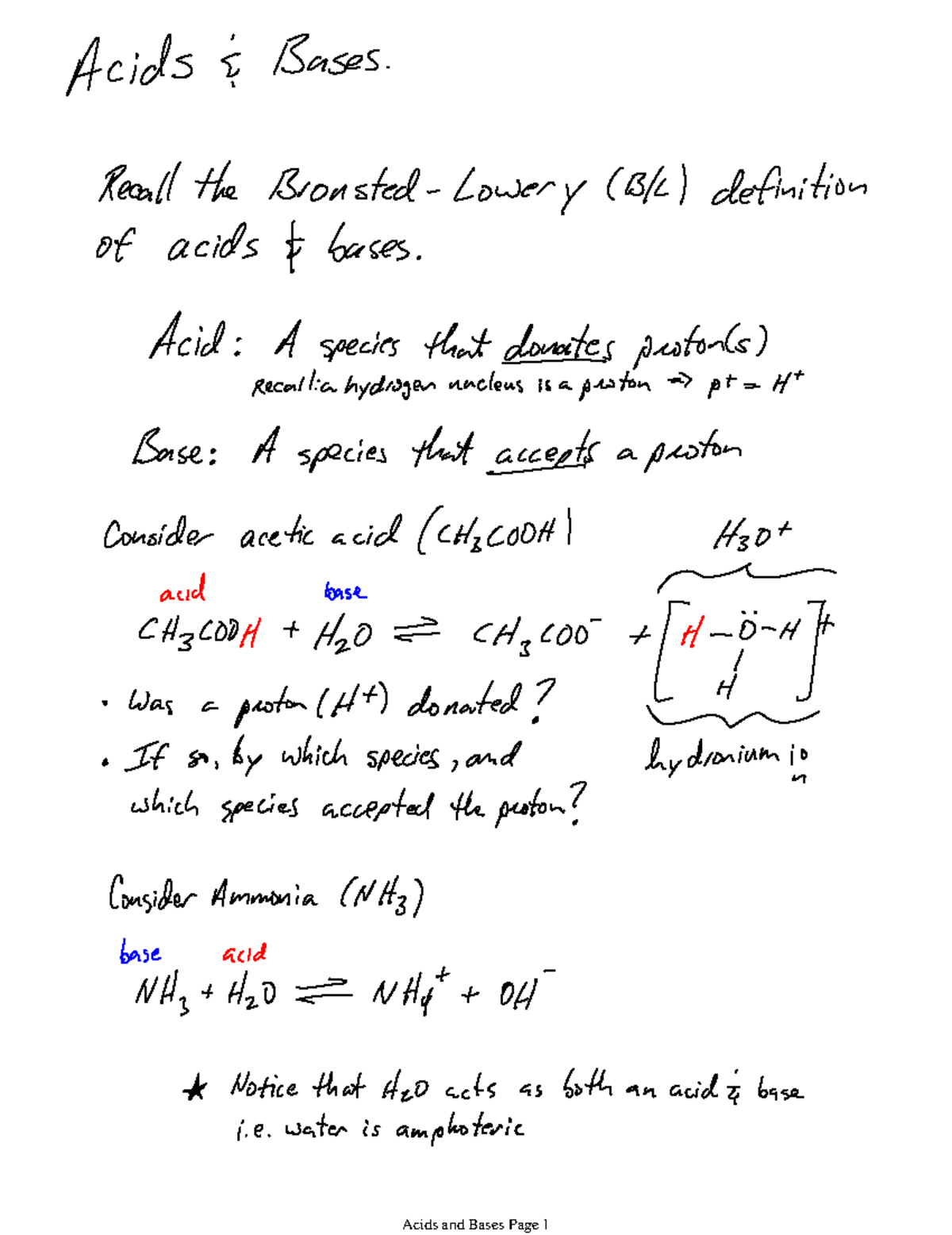 Acids and Bases - Lecture notes 11-17 - Figure 18. Fig 18. Arrhenius ...