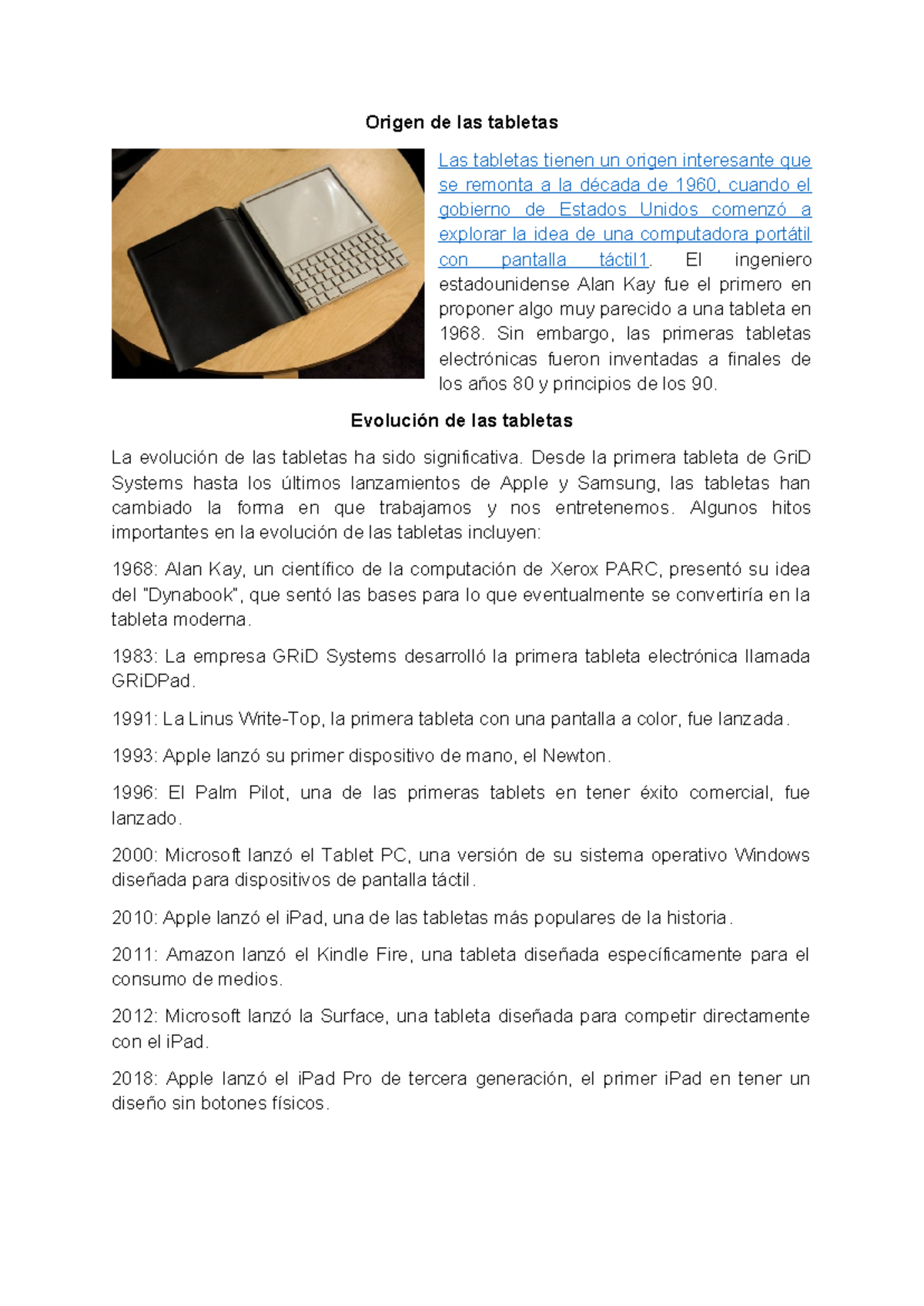 Origen tablets - Origen de las tabletas Las tabletas tienen un origen ...