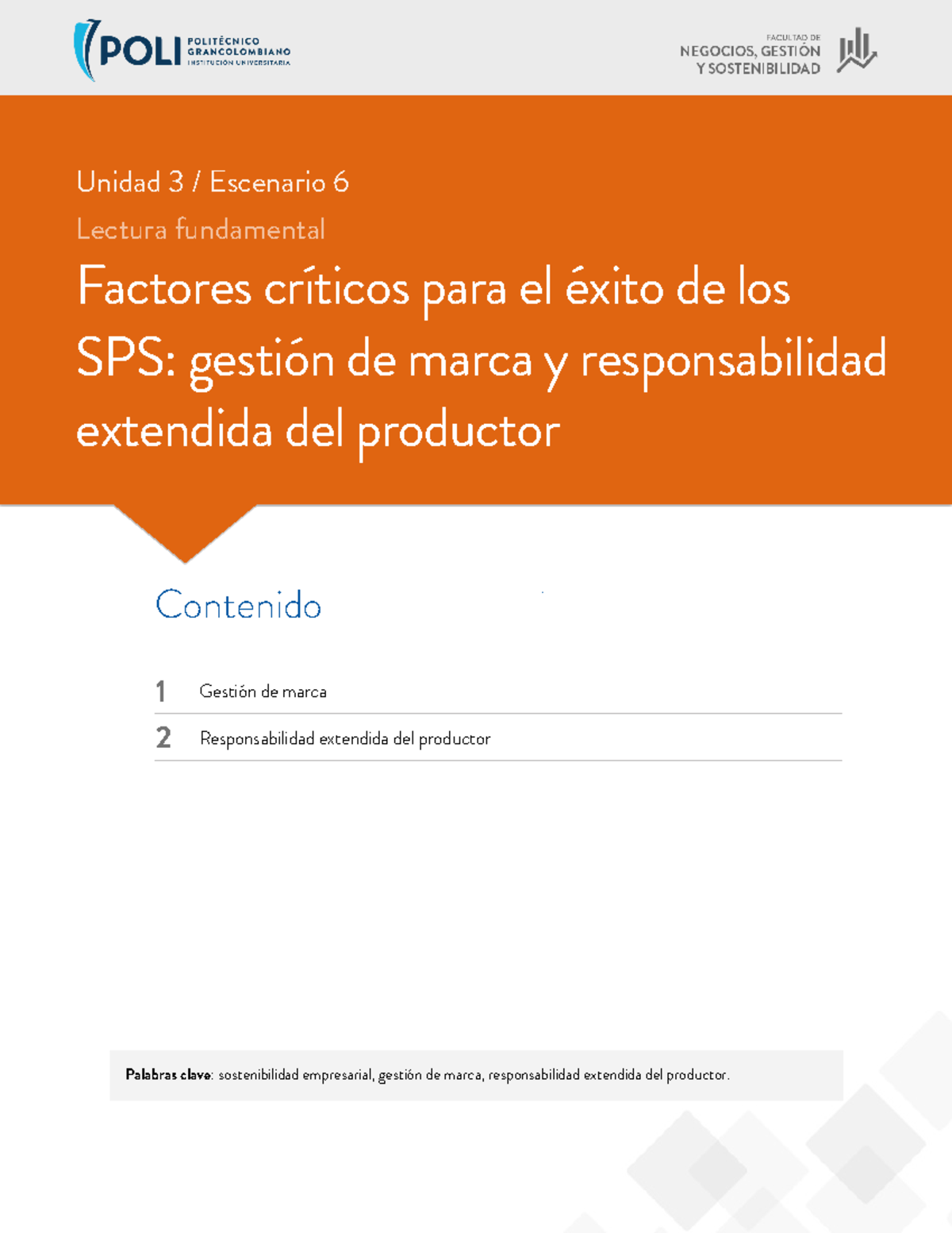 Lectura Fundamental 6 - XCXC - Palabras clave : sostenibilidad ...