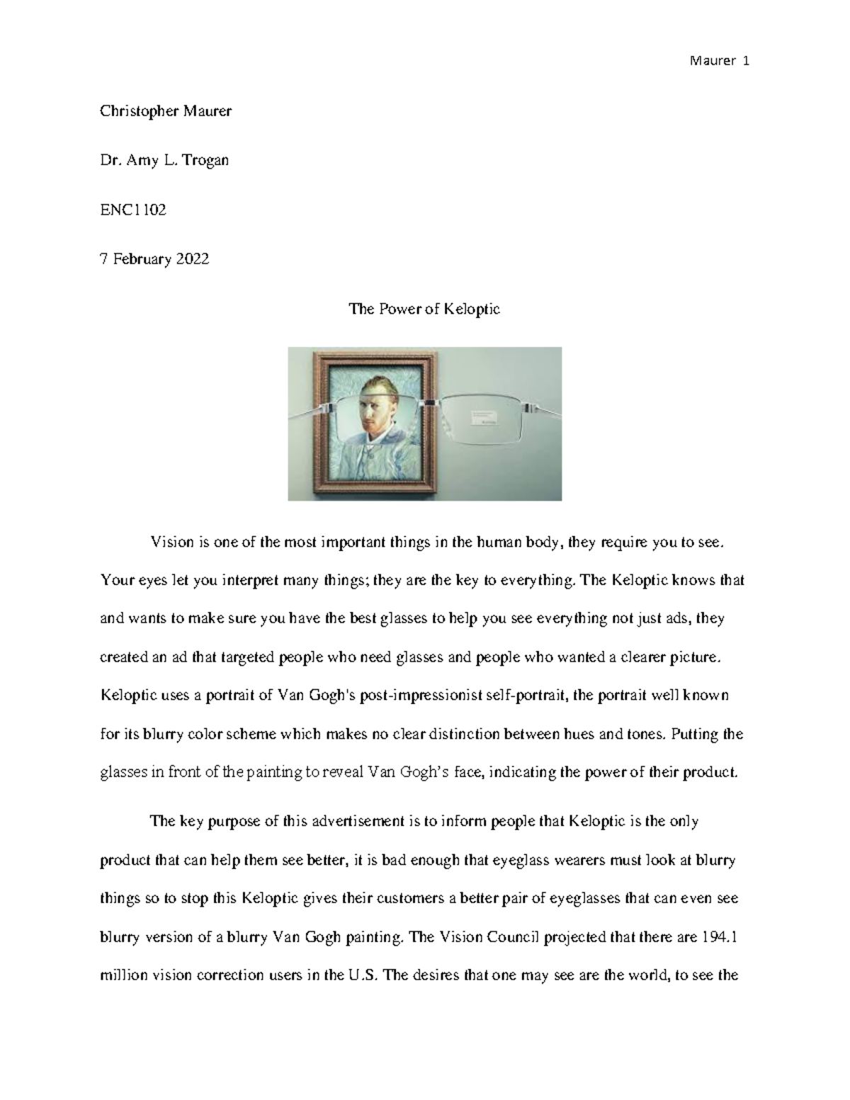 ENC1102 Visual-Digital Rhetorical Analysis Assignment - Maurer 1 ...