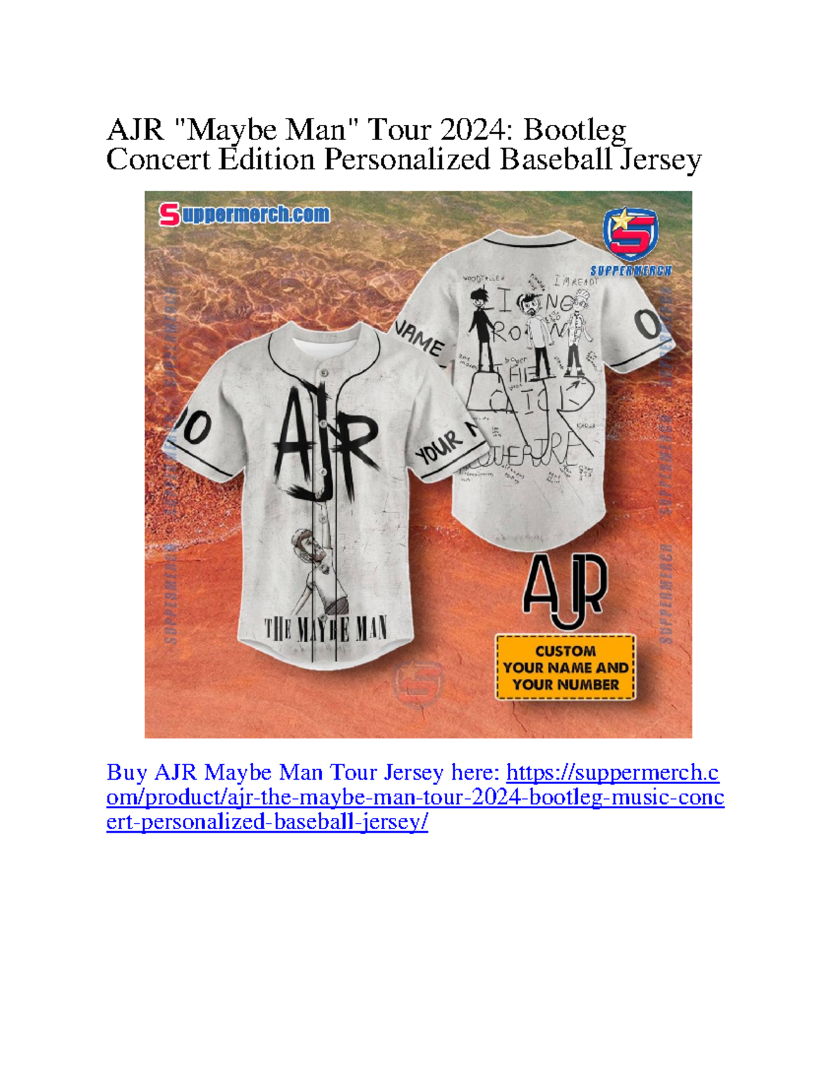 AJR Maybe Man Tour 2024 Bootleg Concert Edition Personalized Baseball ...
