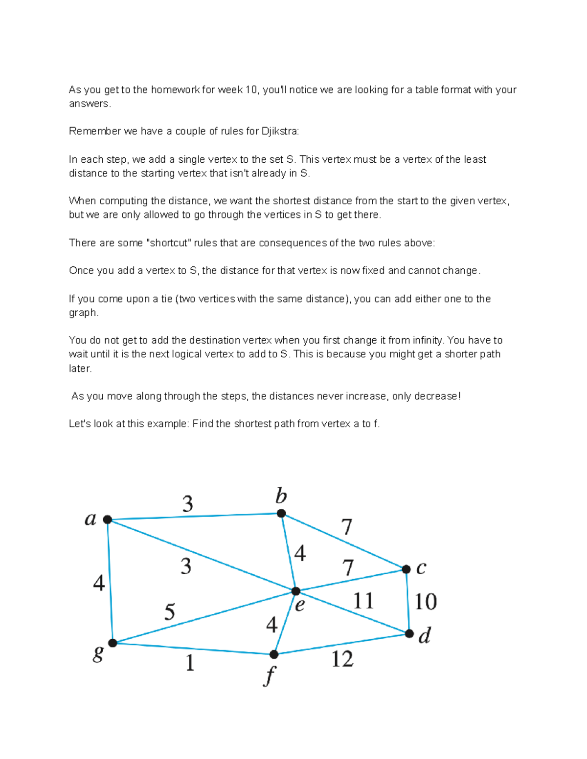 Dijkstra's Algorithm Example W22 - As you get to the homework for week ...