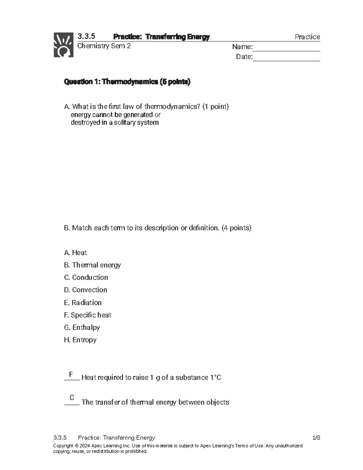 3.3.5 Practice - Transferring Energy (Practice) - Practice ...