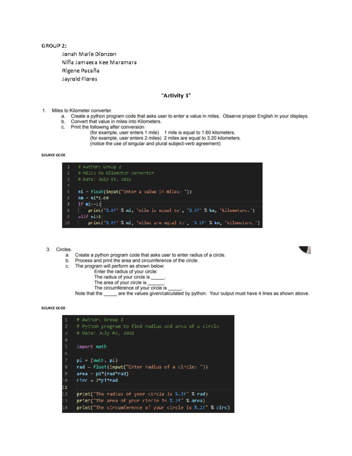 Computer Programming - Bachelor of Science in Civil Engineering - GROUP ...