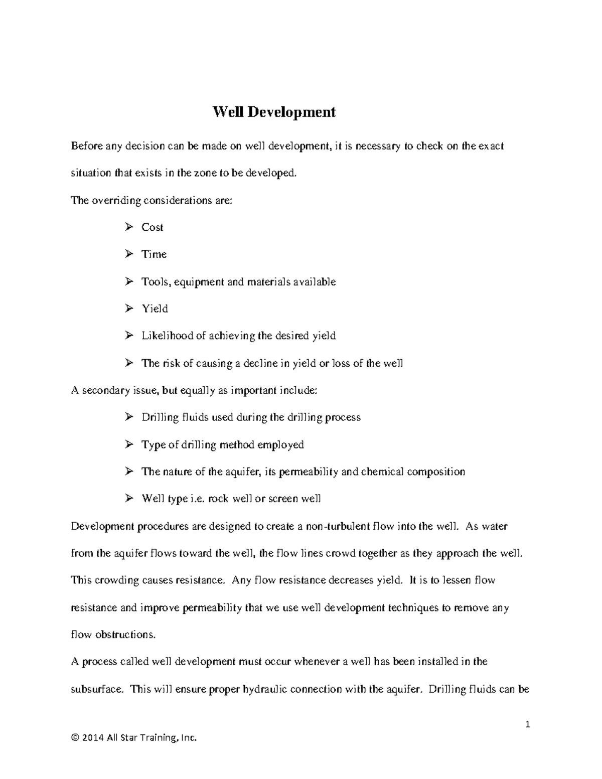 Well-Development - groundwater extraction - Well Development Before any ...