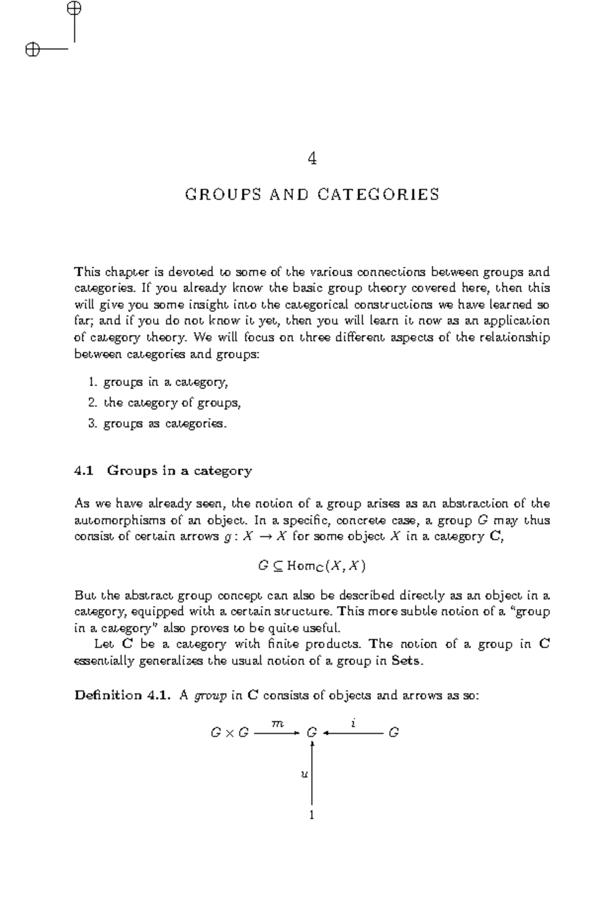 Chap04 - Lecture notes 4 - 4 GROUPS AND CATEGORIES This chapter is ...