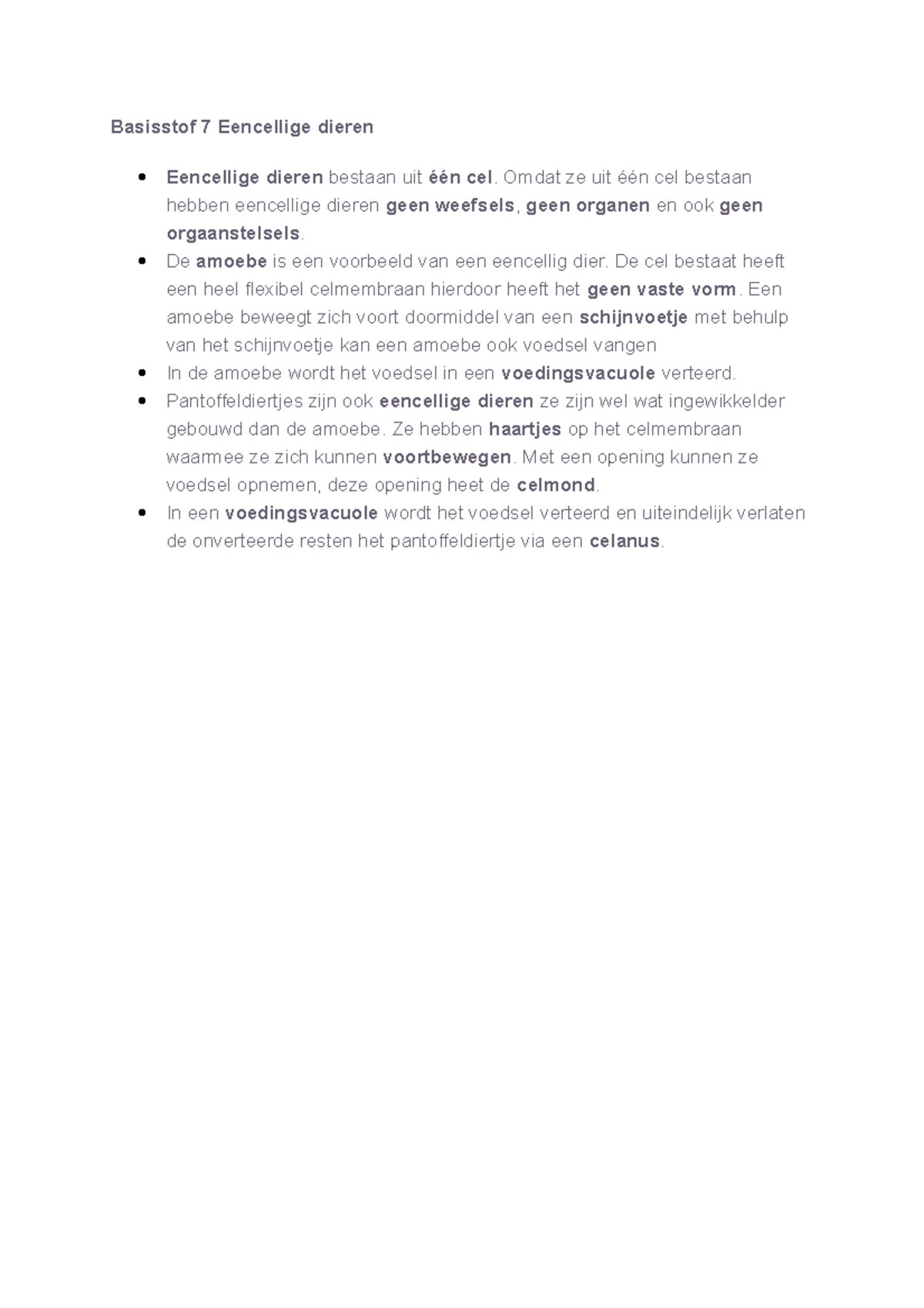 Basisstof 7 Eencellige dieren - Basisstof 7 Eencellige dieren ...
