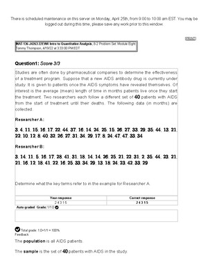 MAT-136 Intro to Quantitative Analysis 3-3 Problem Set - MAT136 - Studocu