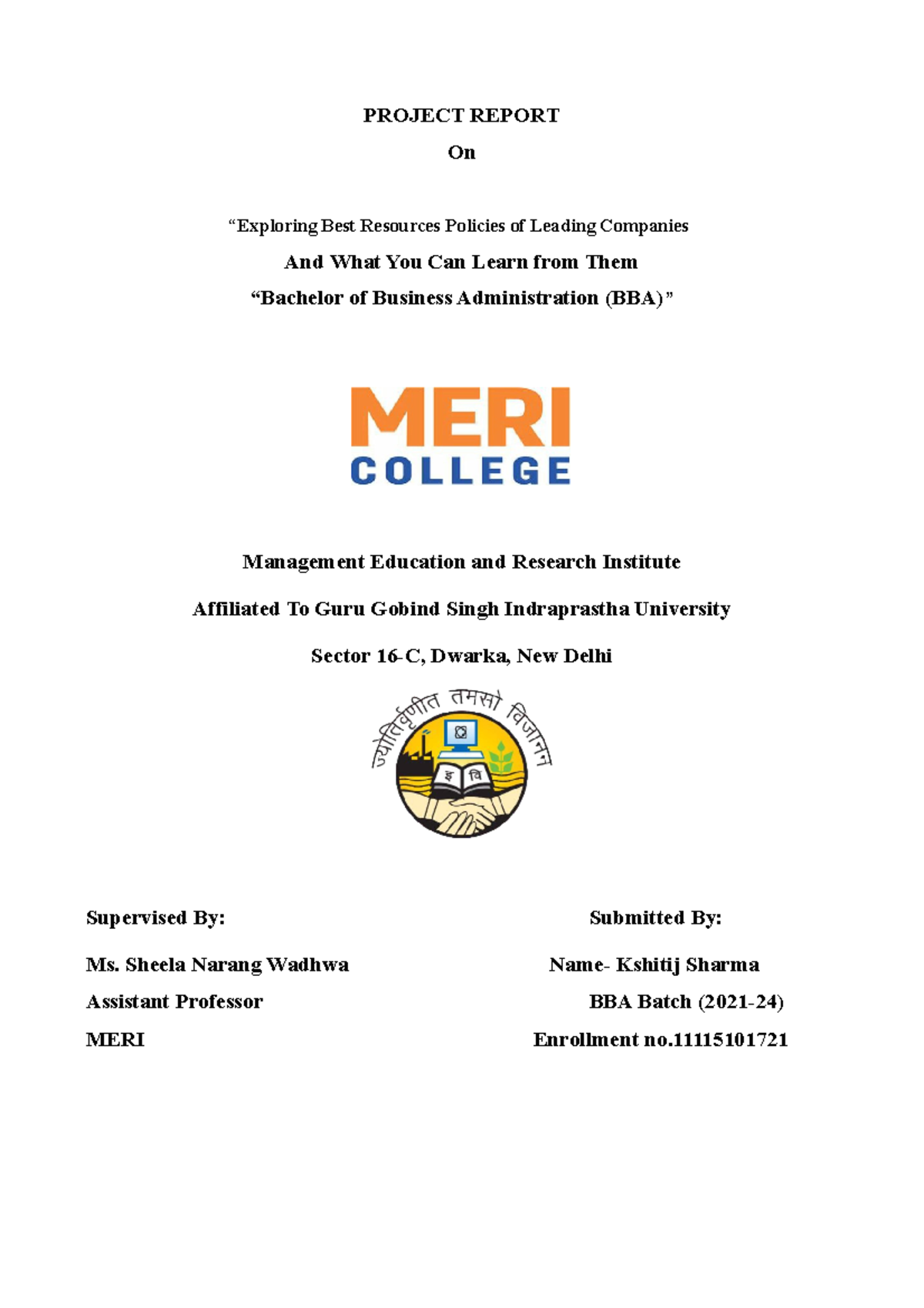 Minor Project 4TH SEM - PROJECT REPORT On “Exploring Best Resources ...