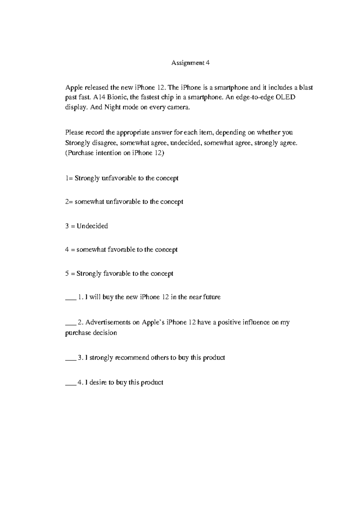 A4 1056009 - The iphone 12 and scale survey - Assignment 4 Apple ...