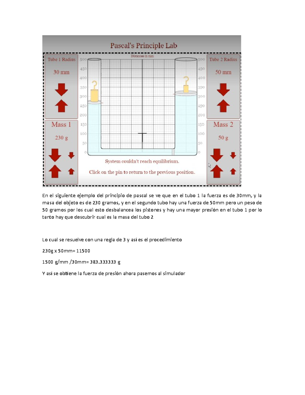 Simulador de pascal - En el siguiente ejemplo del principio de pascal ...