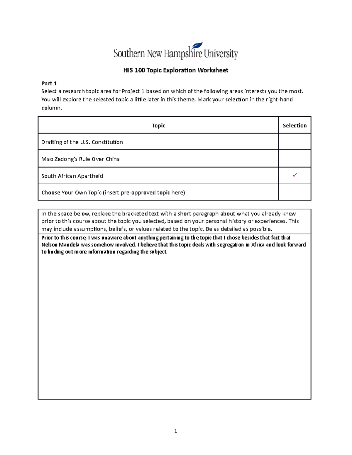Topic Exploration Worksheet - You will explore the selected topic a ...