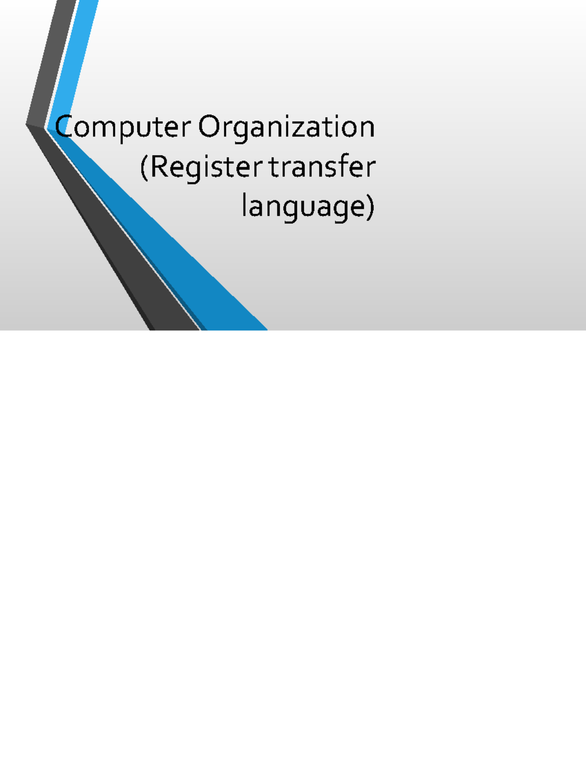 Computer architecture - Computer Organization (Register transfer ...