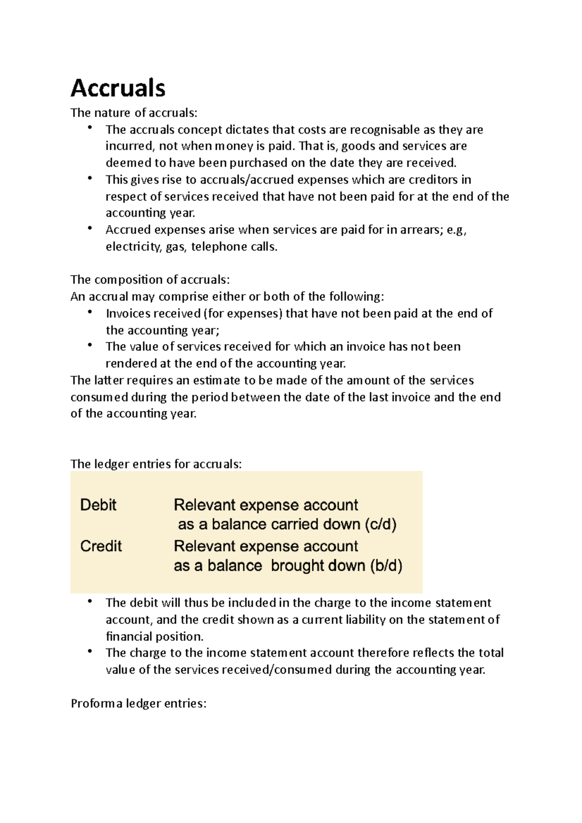 Accruals - Accruals The nature of accruals: The accruals concept ...