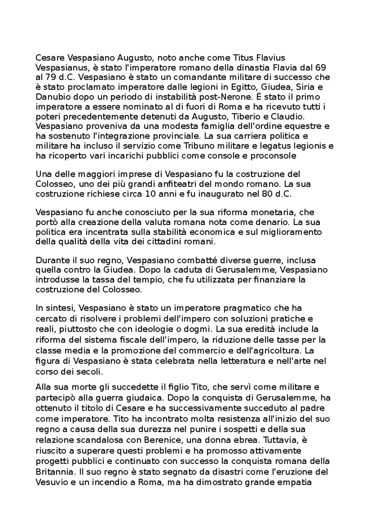 I flavi - Cesare Vespasiano Augusto, noto anche come Titus Flavius ...