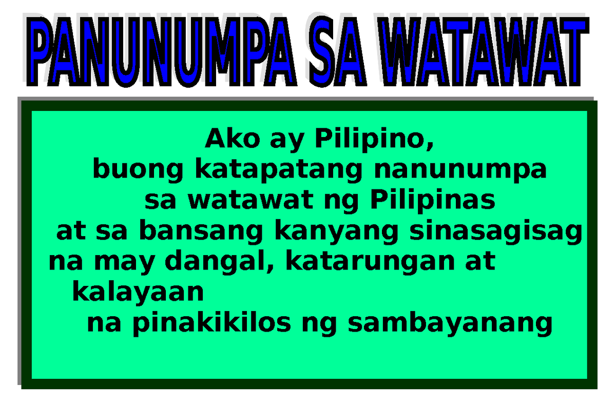 Panunumpa SA Watawat - Bachelor of Technology and Livelihood Education ...