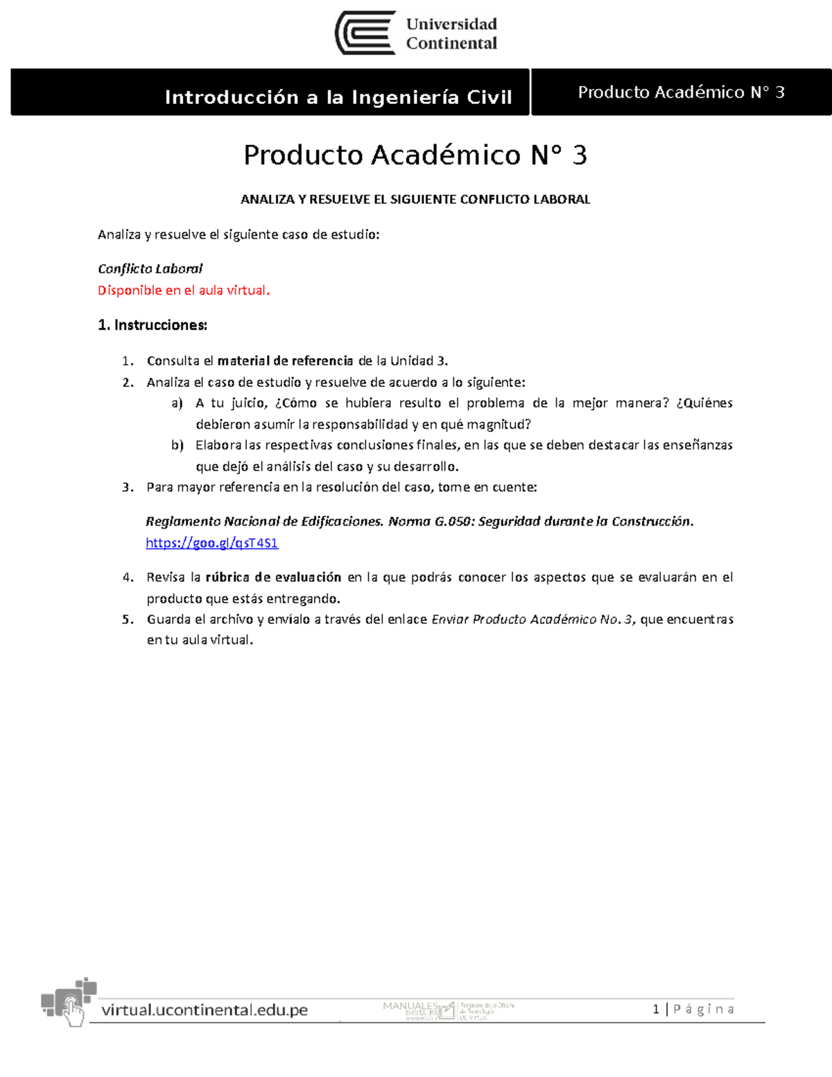 Producto académico N3 [Entregable] - Producto Académico N° 3 ANALIZA Y RESUELVE EL SIGUIENTE ...