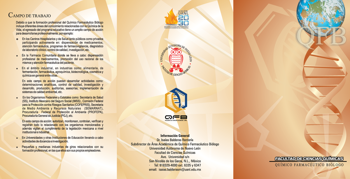 Químico Farmacéutico Biólogo Folleto Informativo QFB 2022 - Biología I ...