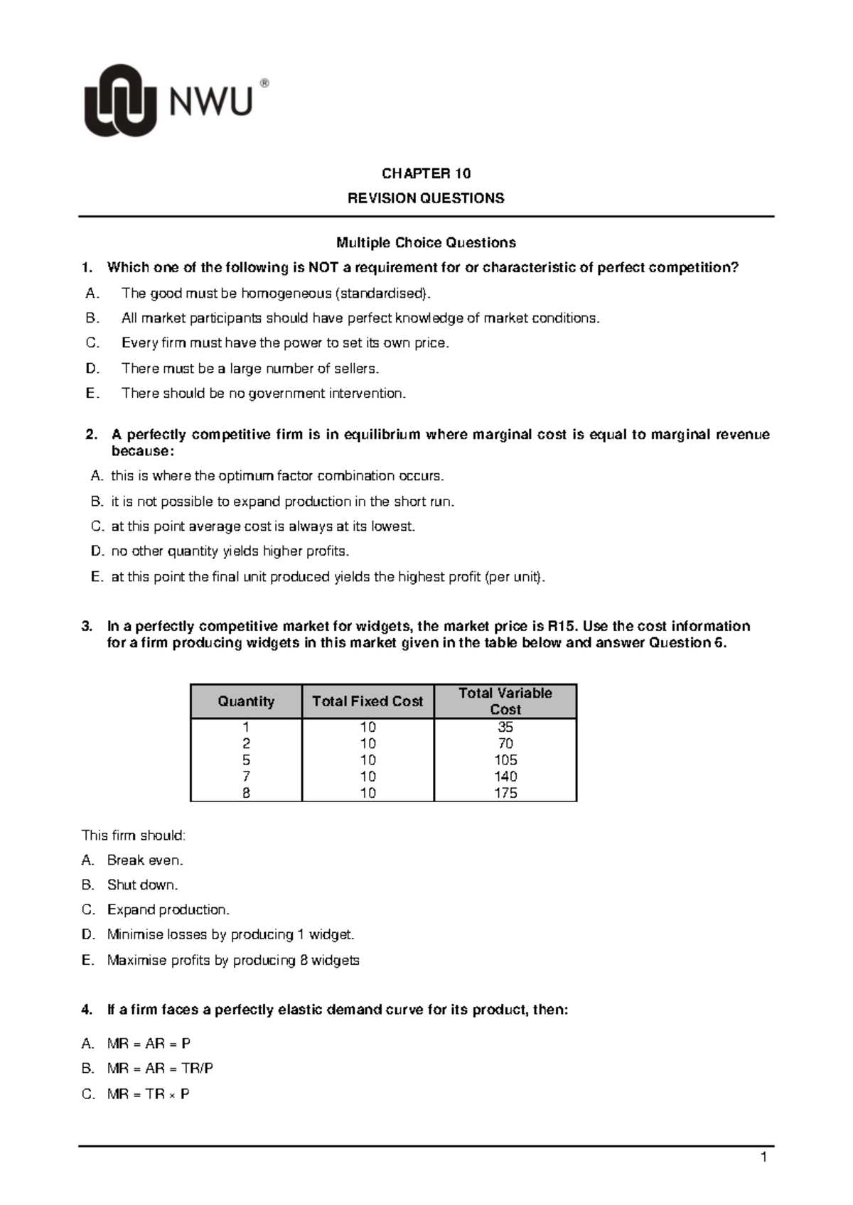 Additional questions chapter 10 - 1 CHAPTER 10 REVISION QUESTIONS ...