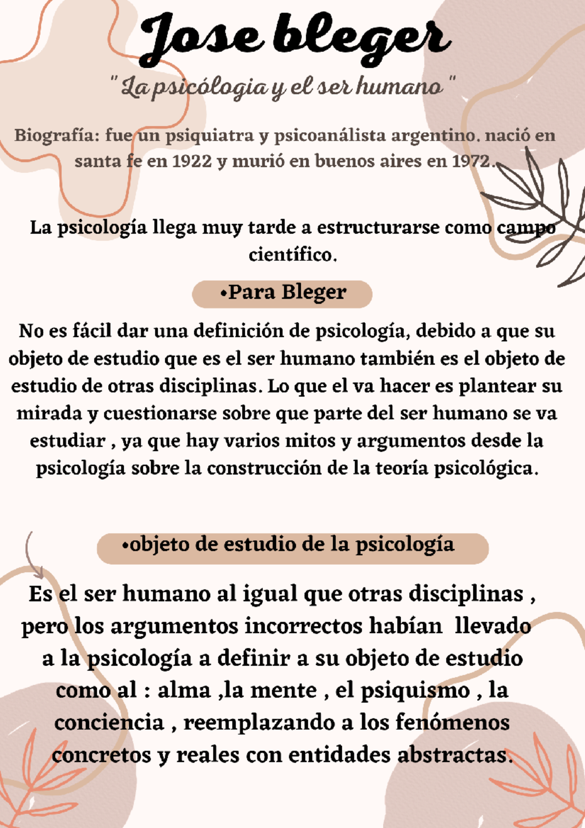 Psicología de Bleger - Psicología - Studocu