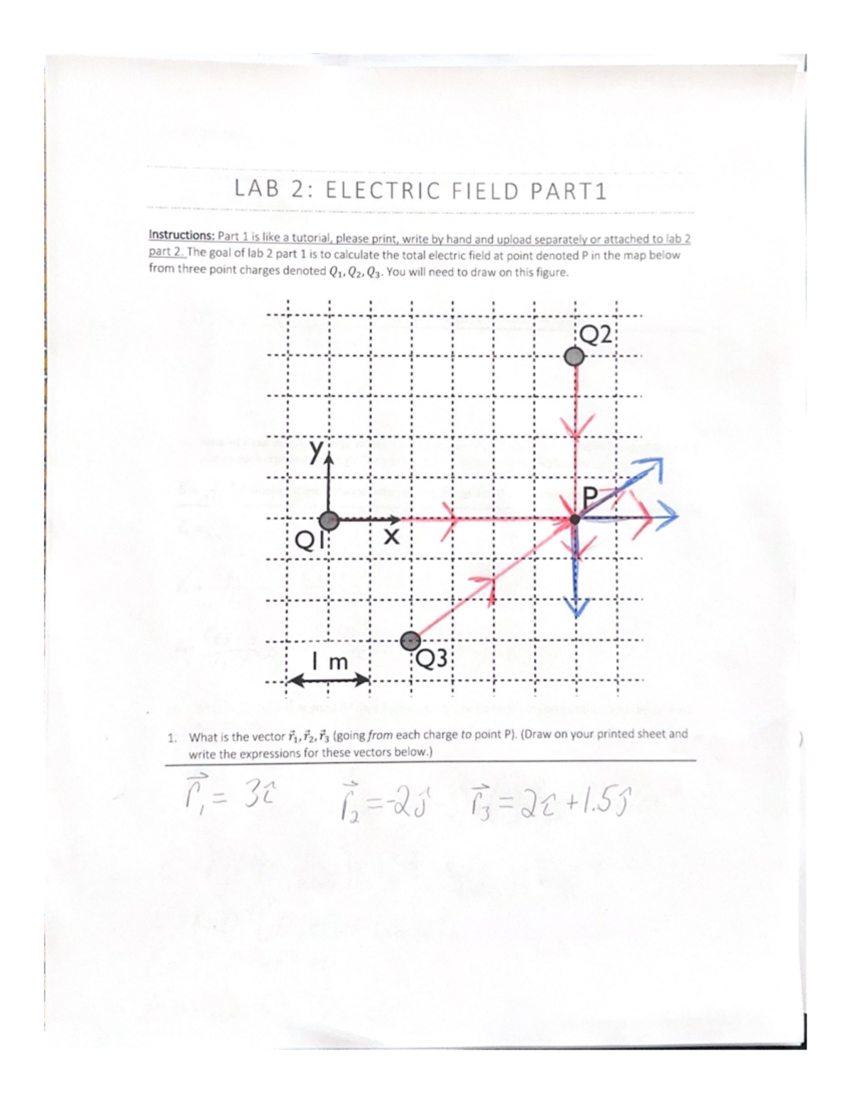 Lab2Part1 - Lab 2 - LAB 2: ELECTRIC FIELD PART1 Instructions: Part 1 is like a tutorial, please ...