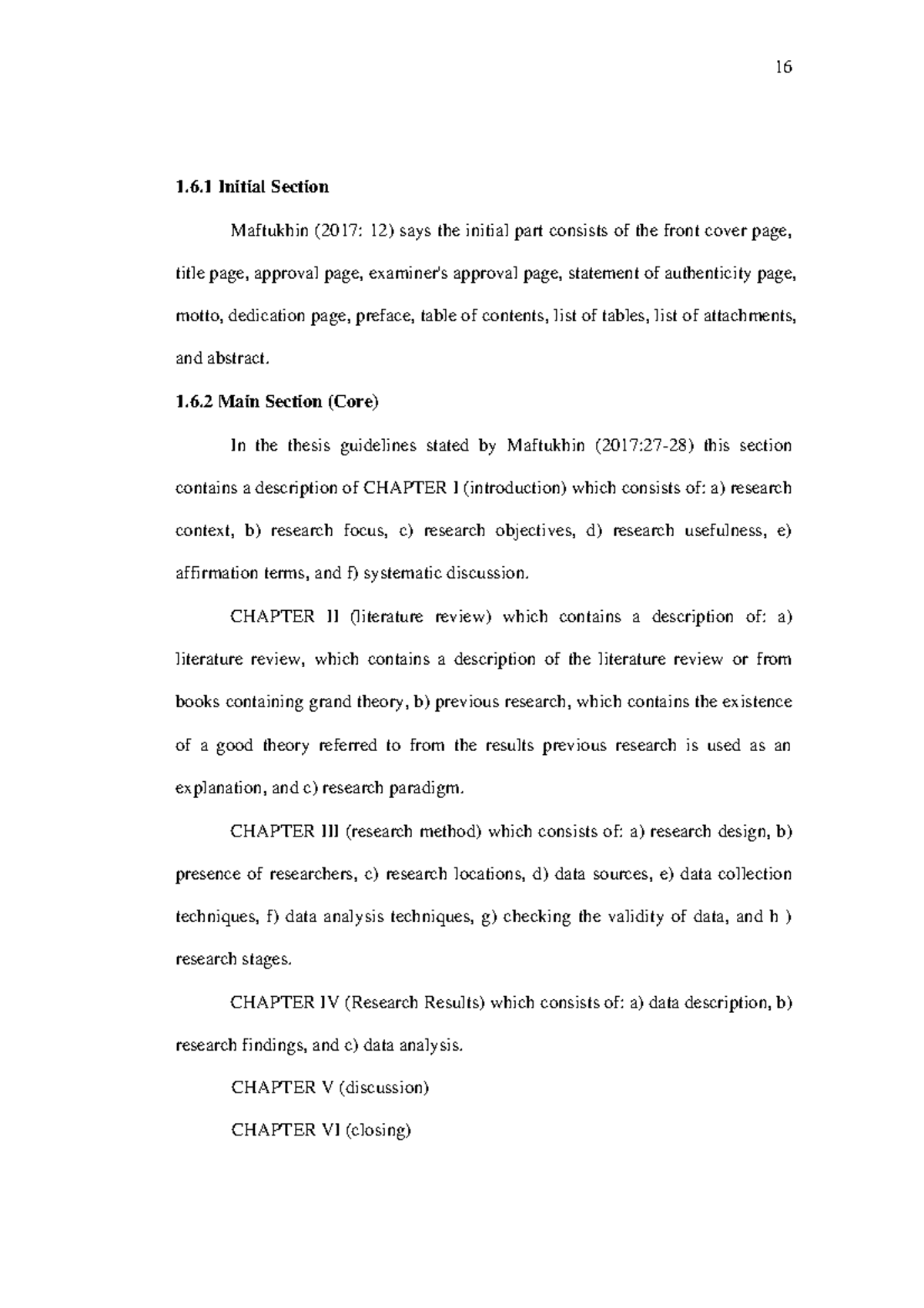 Managemen of humaniora-36 - 16 1.6 Initial Section Maftukhin (2017: 12 ...