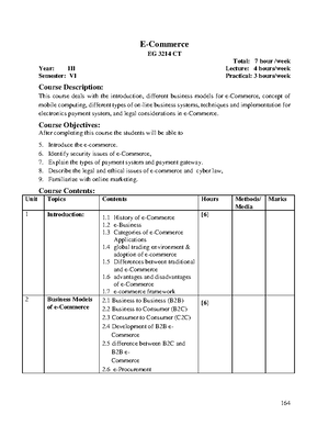 E-commerce 2078 paper - COMPUTER SCIENCE ENGINEERING - Studocu