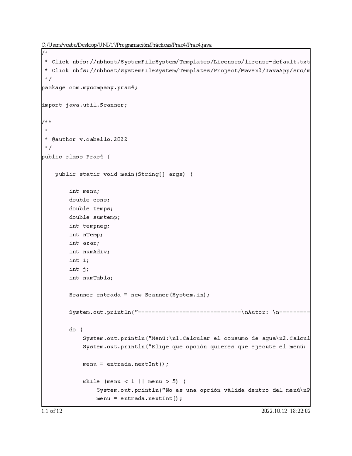 Practica 4 Programacion Visual - /* Click - Studocu