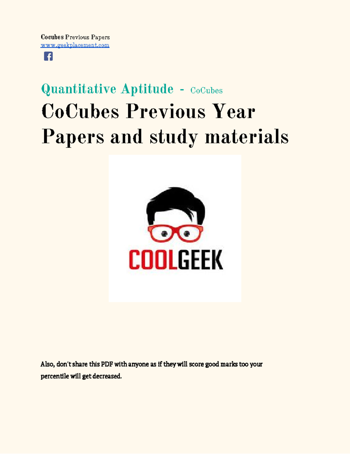 Quants - Will be pursuing - Cocubes Previous Papers geekplacement ...