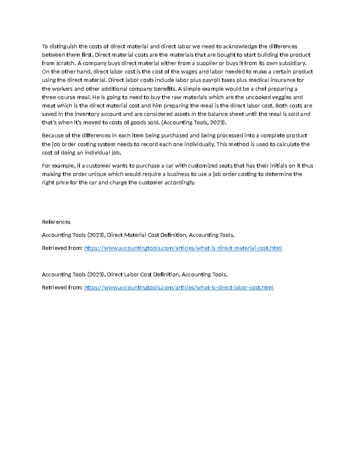 Discussion forum unit 1 bus 3304 - To distinguish the costs of direct material and direct labor ...