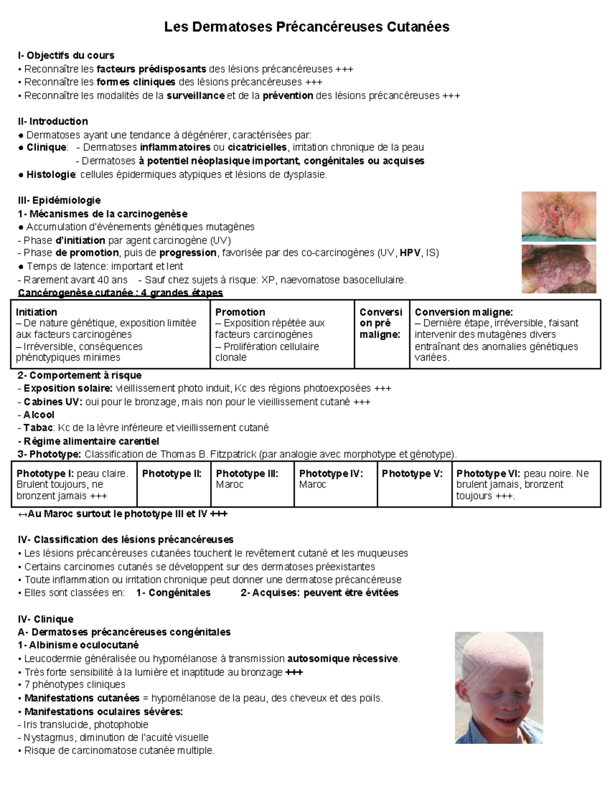 Dermatoses Précancéreuses Cutanées - Les Dermatoses Précancéreuses ...