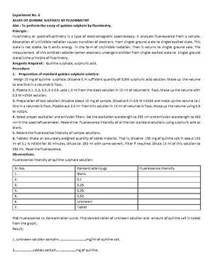 Experiment No 3 - medicinal chemistry practical - Experiment No. 3 ...