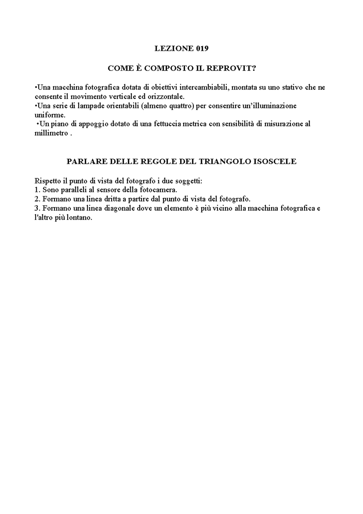 Lezione 019LEZIONE 019 COME È COMPOSTO IL REPROVIT?PARLARE DELLE REGOLE ...