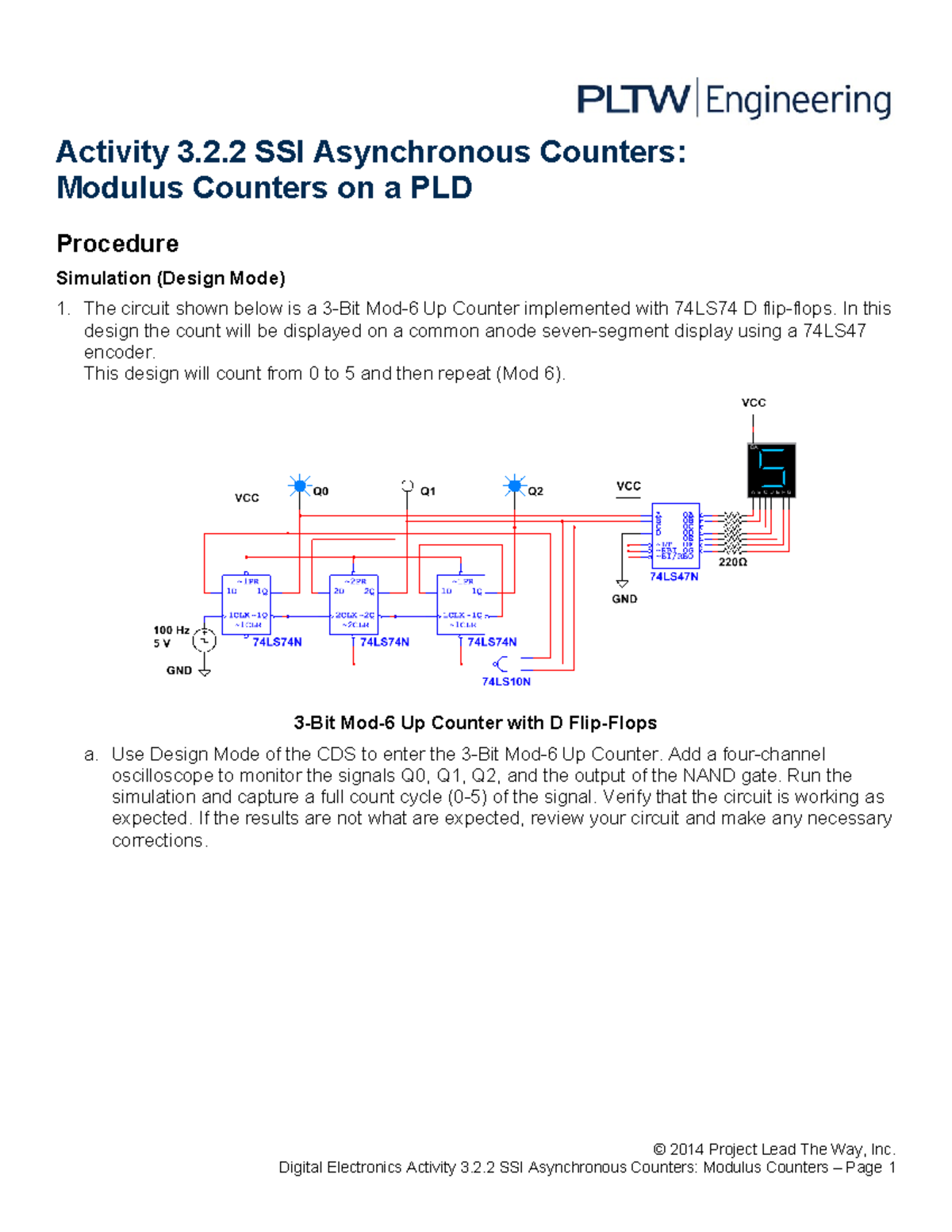 3.2.2.A Asynchronous Counters SSI Mod Counters PLD CLK - Activity 3.2 ...