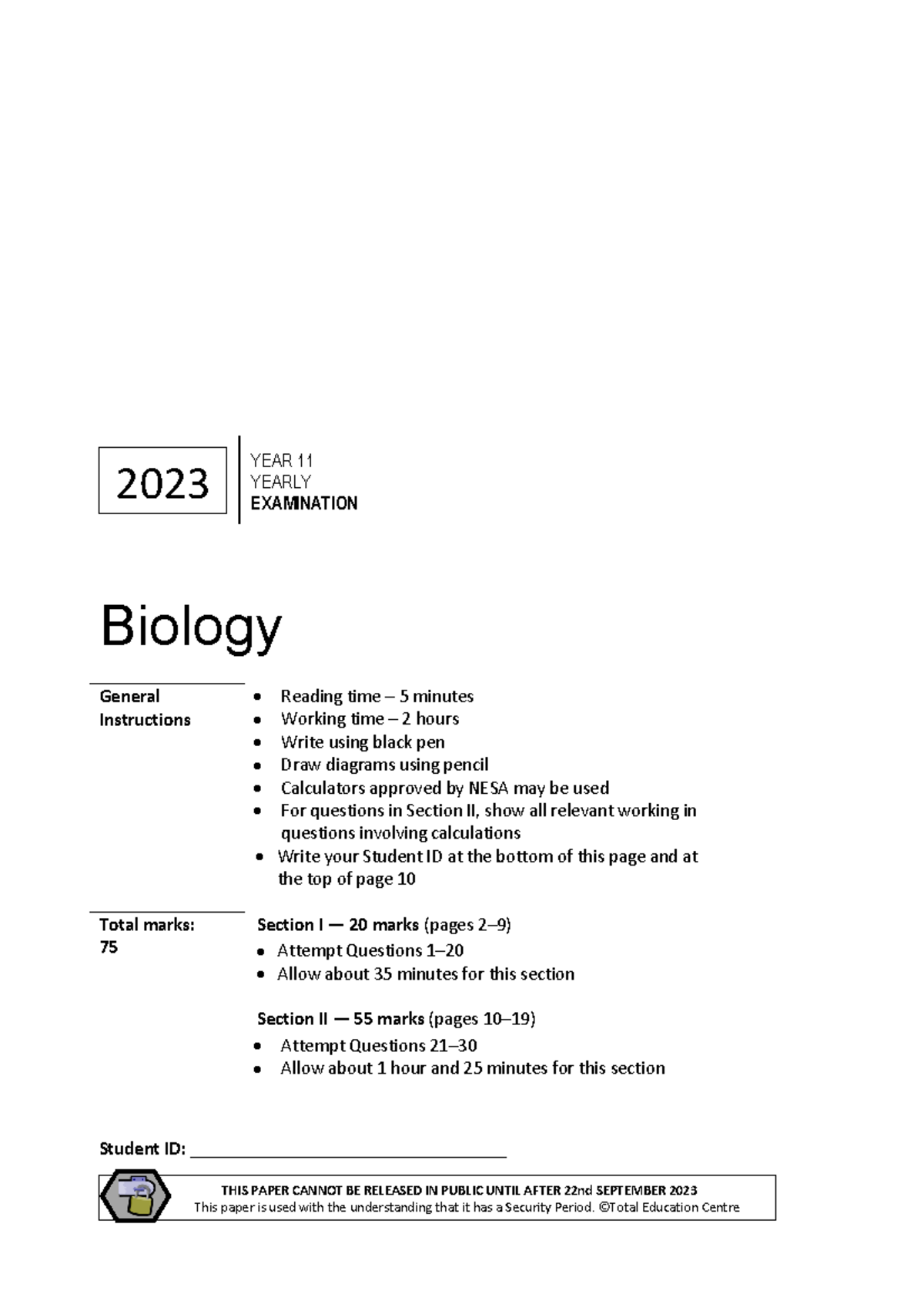2023 (Q+S) - both questions and answers are included - 2023 YEAR 11 ...