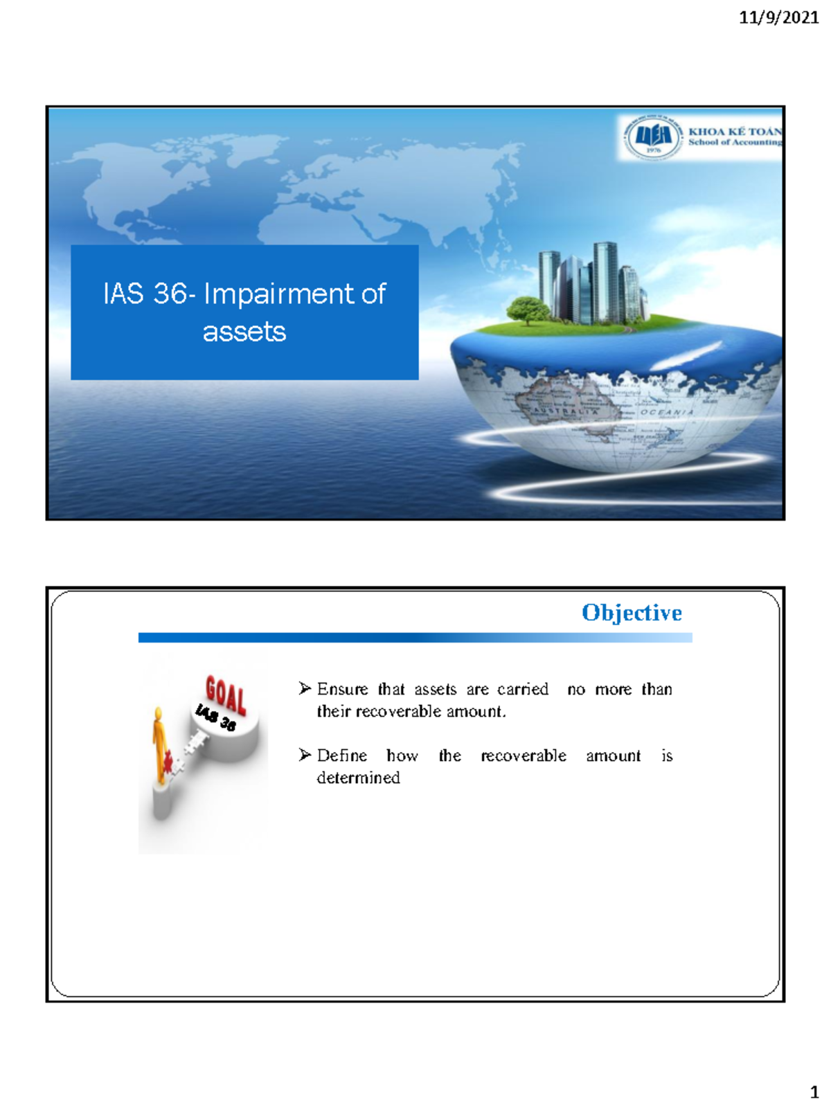 8. IAS 36 - Impairment of assets - IAS 36- Impairment of assets ...